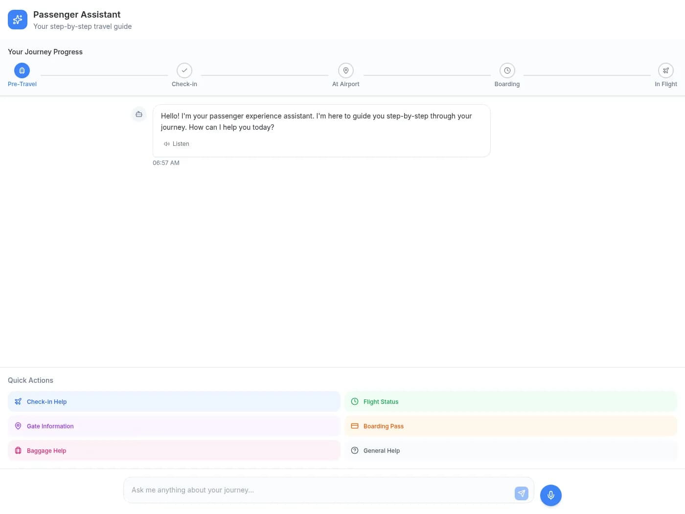Passenger Experience Chatbot and Voice Assistant