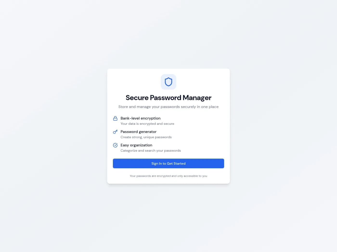 Secure Password Manager App