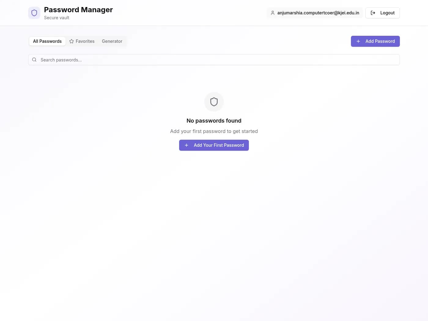 Secure Password Manager App