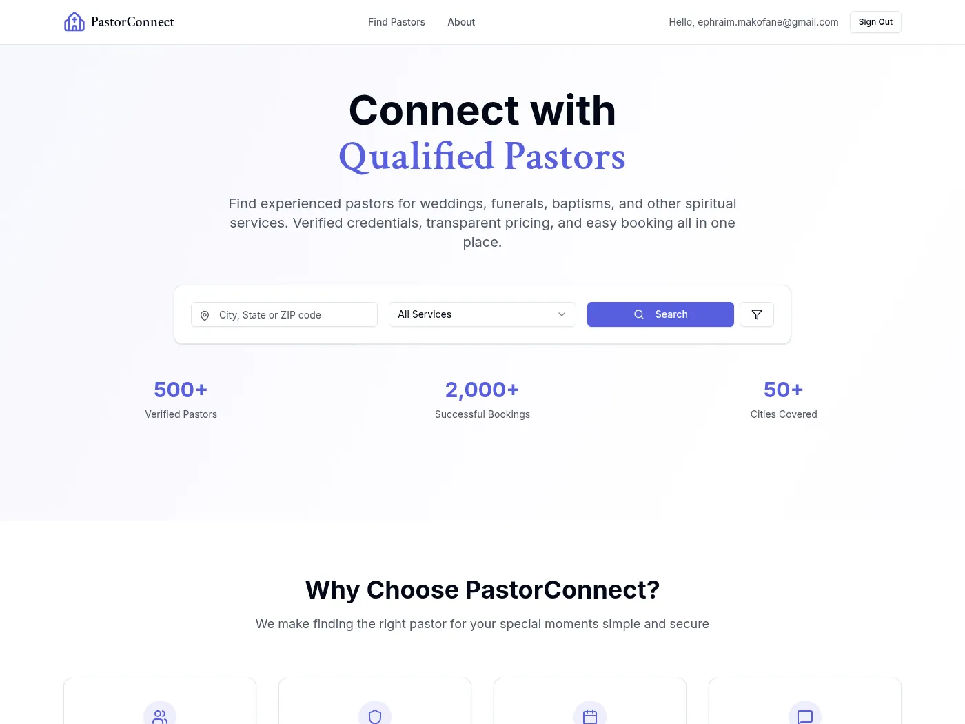 Pastor for Hire Platform