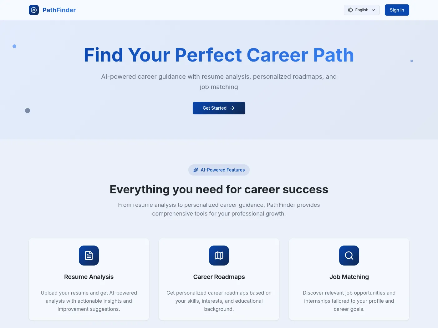 PathFinder: Personalized Multilingual Career Guidance & Resume Analyzer Website