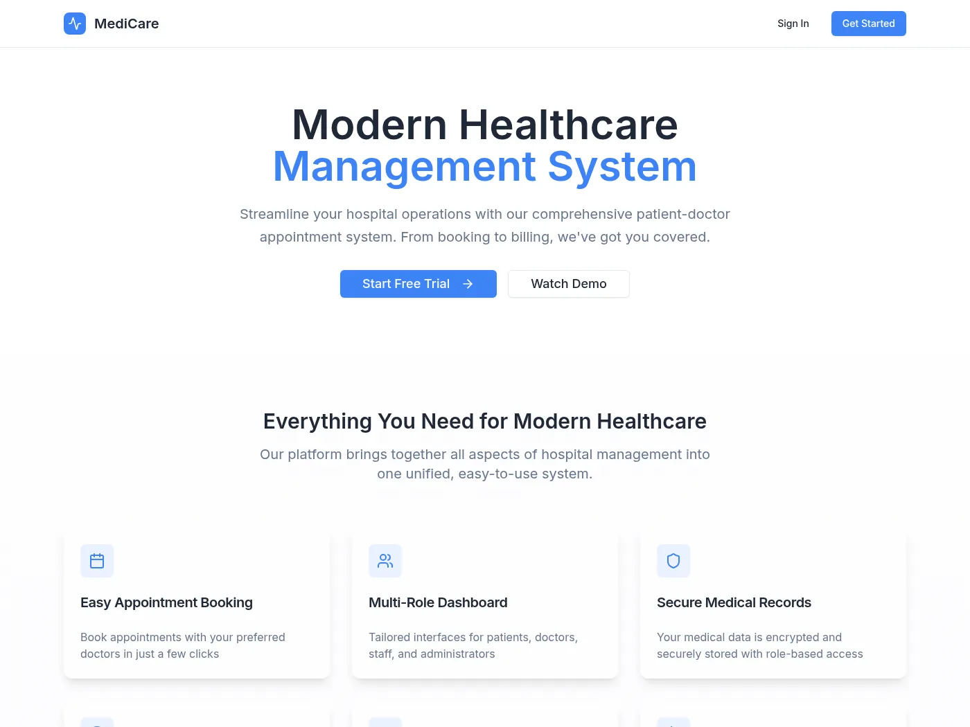 Patient–Doctor Appointment and Multidepartment Management System