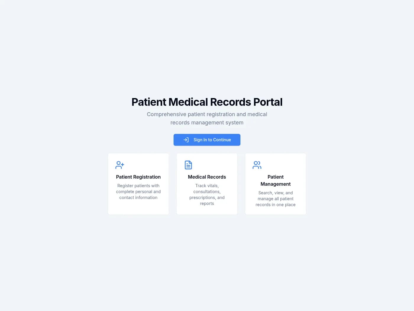 Patient Registration and Medical Records Web Portal