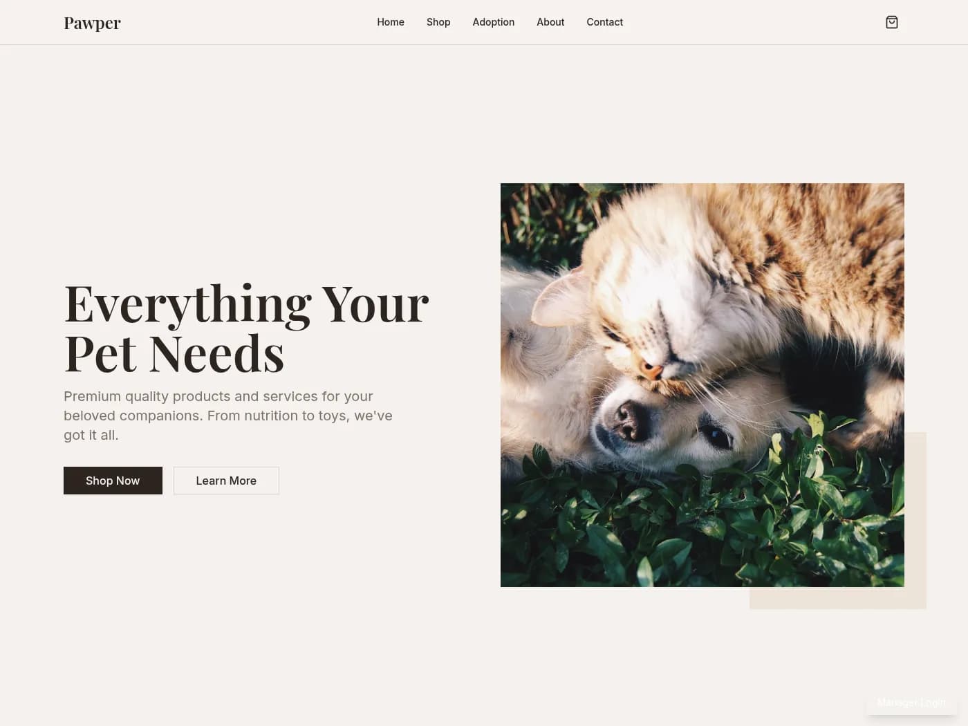 Pawper Pet Shop Website Clone