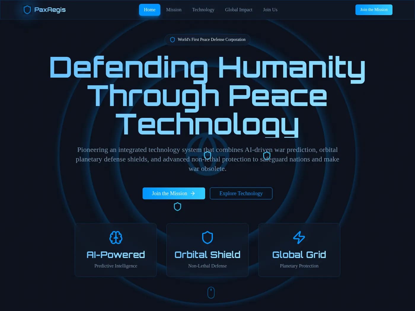 PaxAegis: The Peace Defense Corporation Official Website