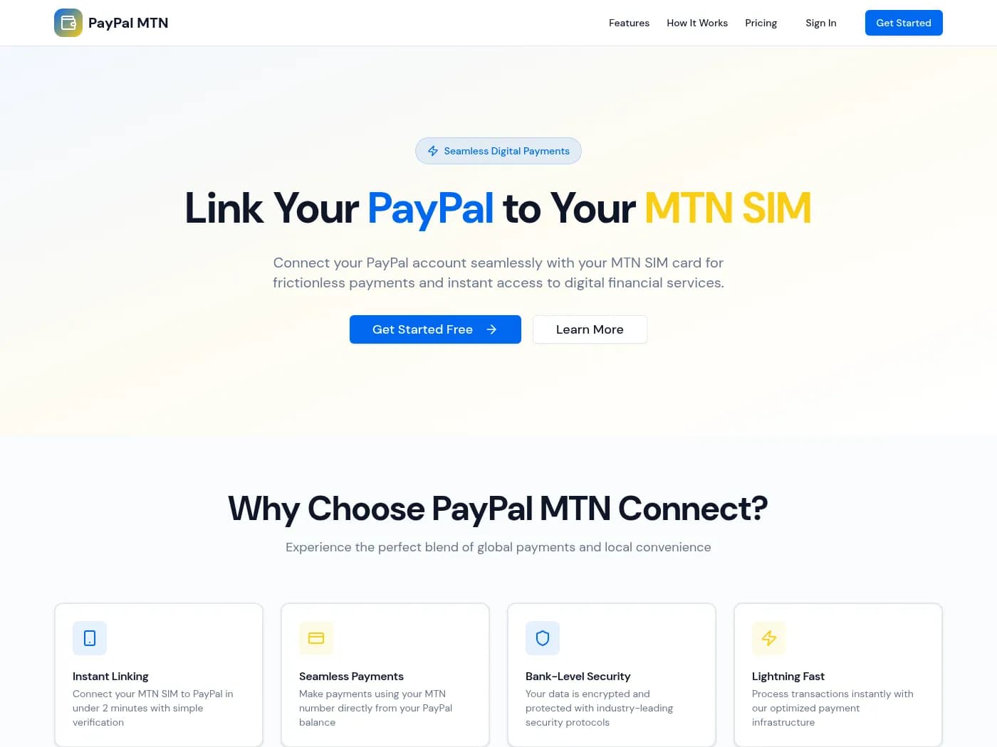 PayPal MTN Sim Connect