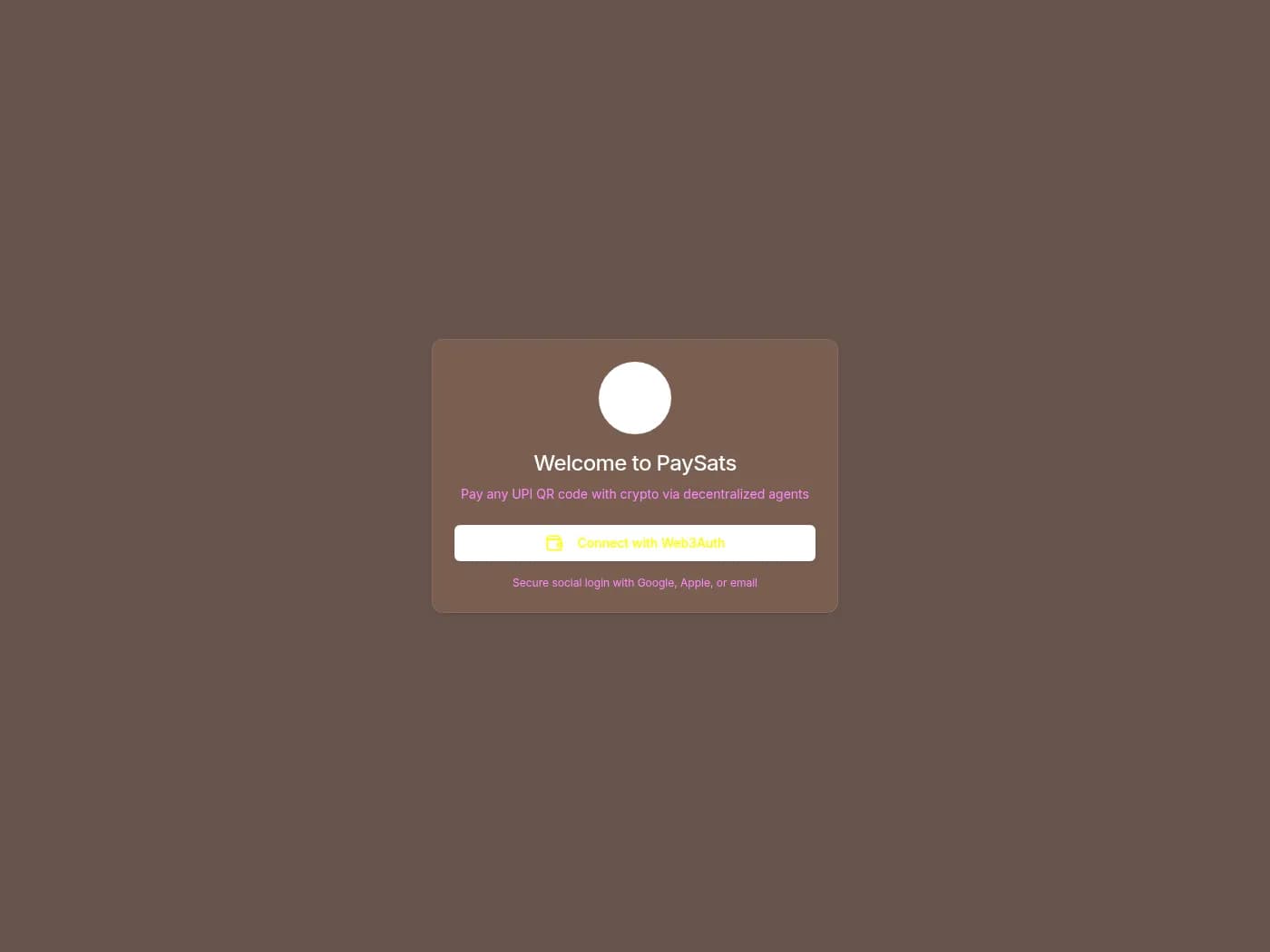 PaySats: Decentralized Crypto-to-UPI Payment PWA