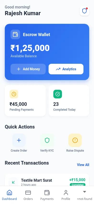 PaySure Fintech Platform: Secure B2B Payments & Escrow Solution for Indian Businesses