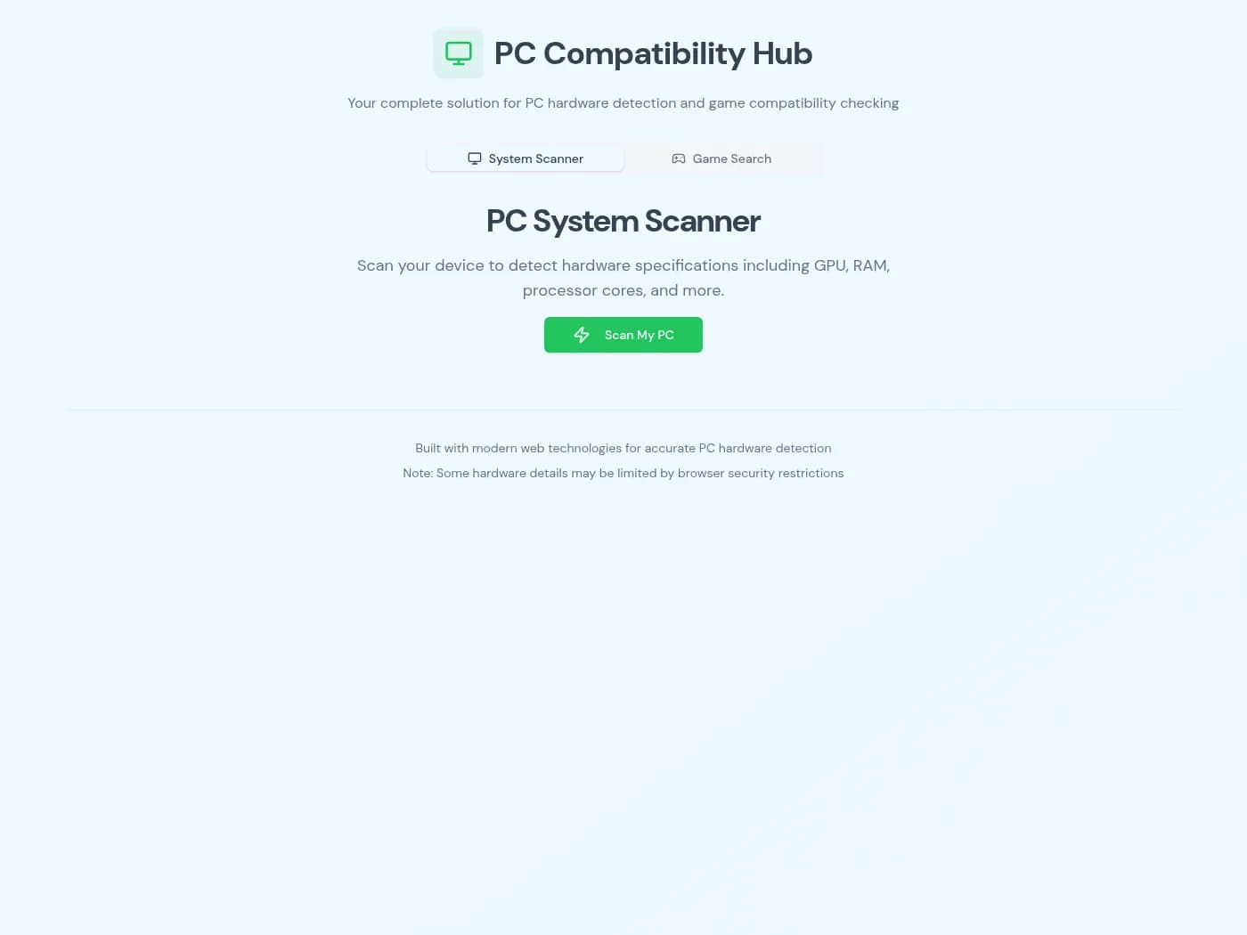 PC Compatibility Checker and Game Search Website