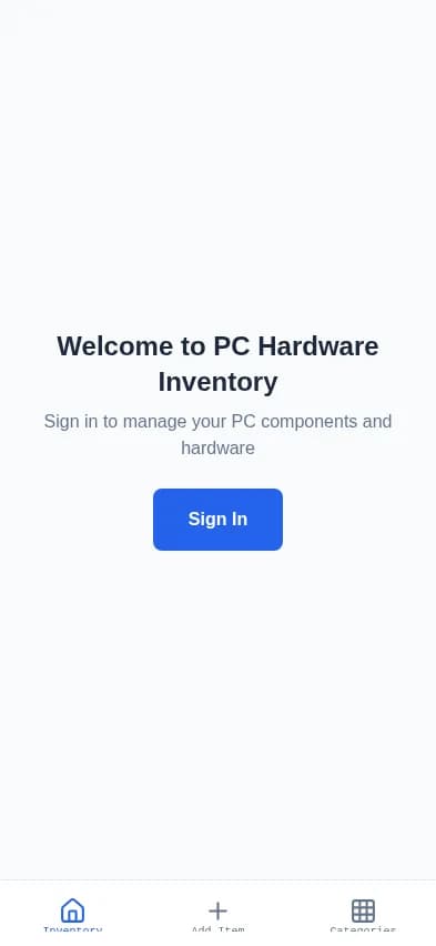 PC Hardware Inventory Mobile App