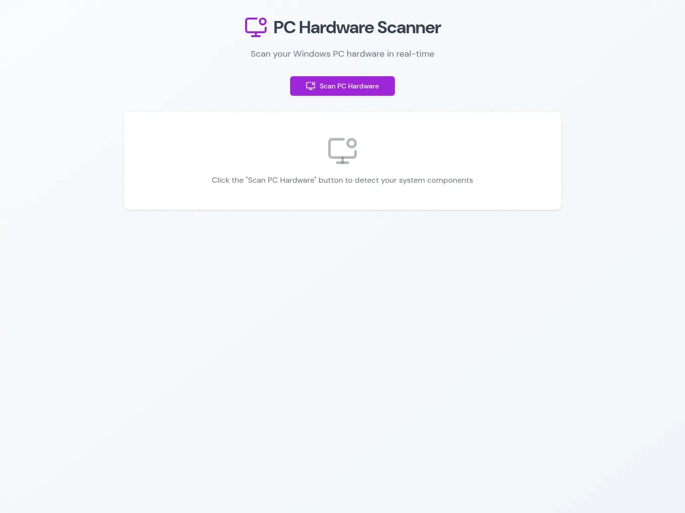 PC Hardware Scanner Web App