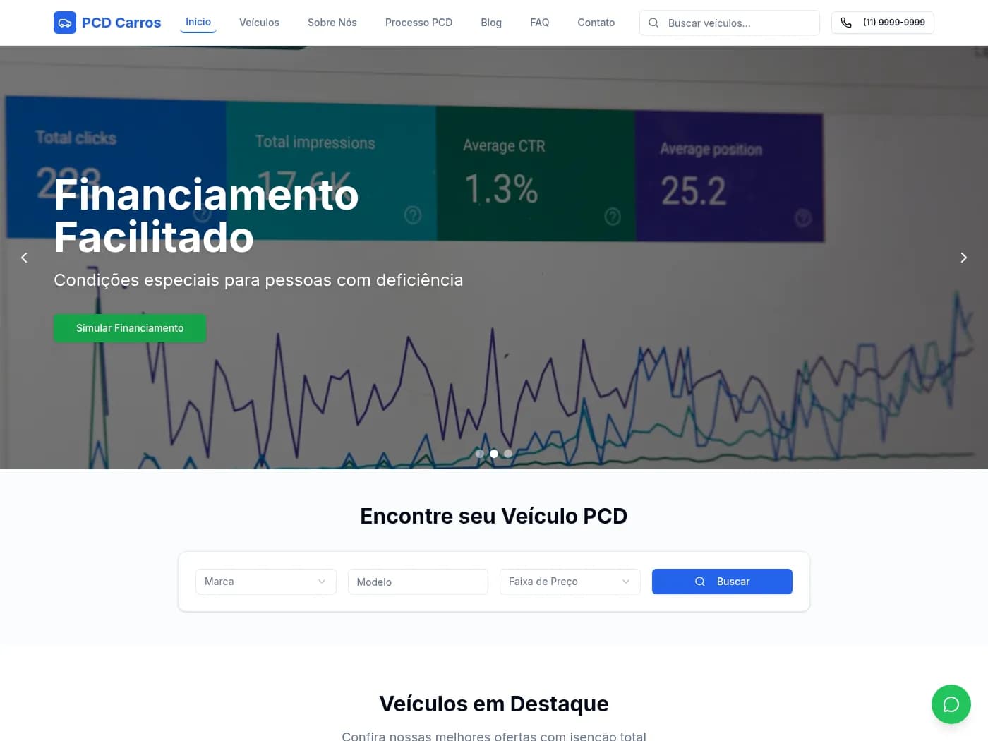 PCD Carros - Plataforma Moderna e Acessível para Venda de Veículos PCD