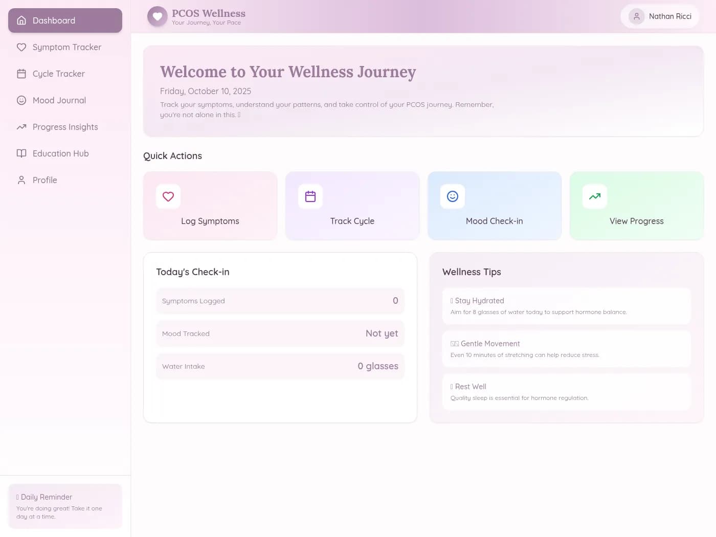 PCOS Wellness Companion App