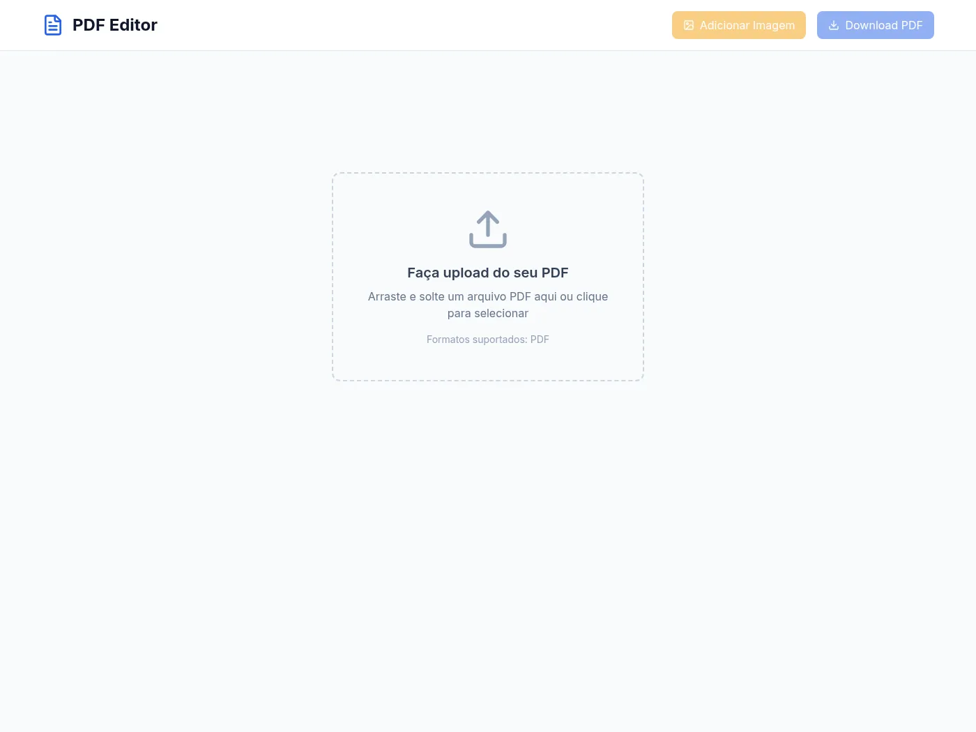 PDF Editor Online com Upload de Imagens