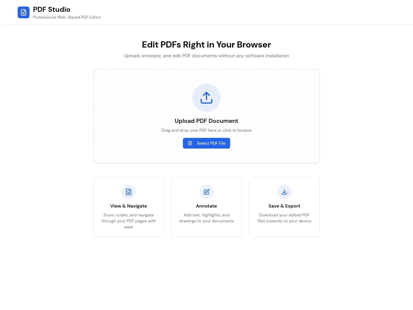 PDF Studio: Web-Based PDF Editor