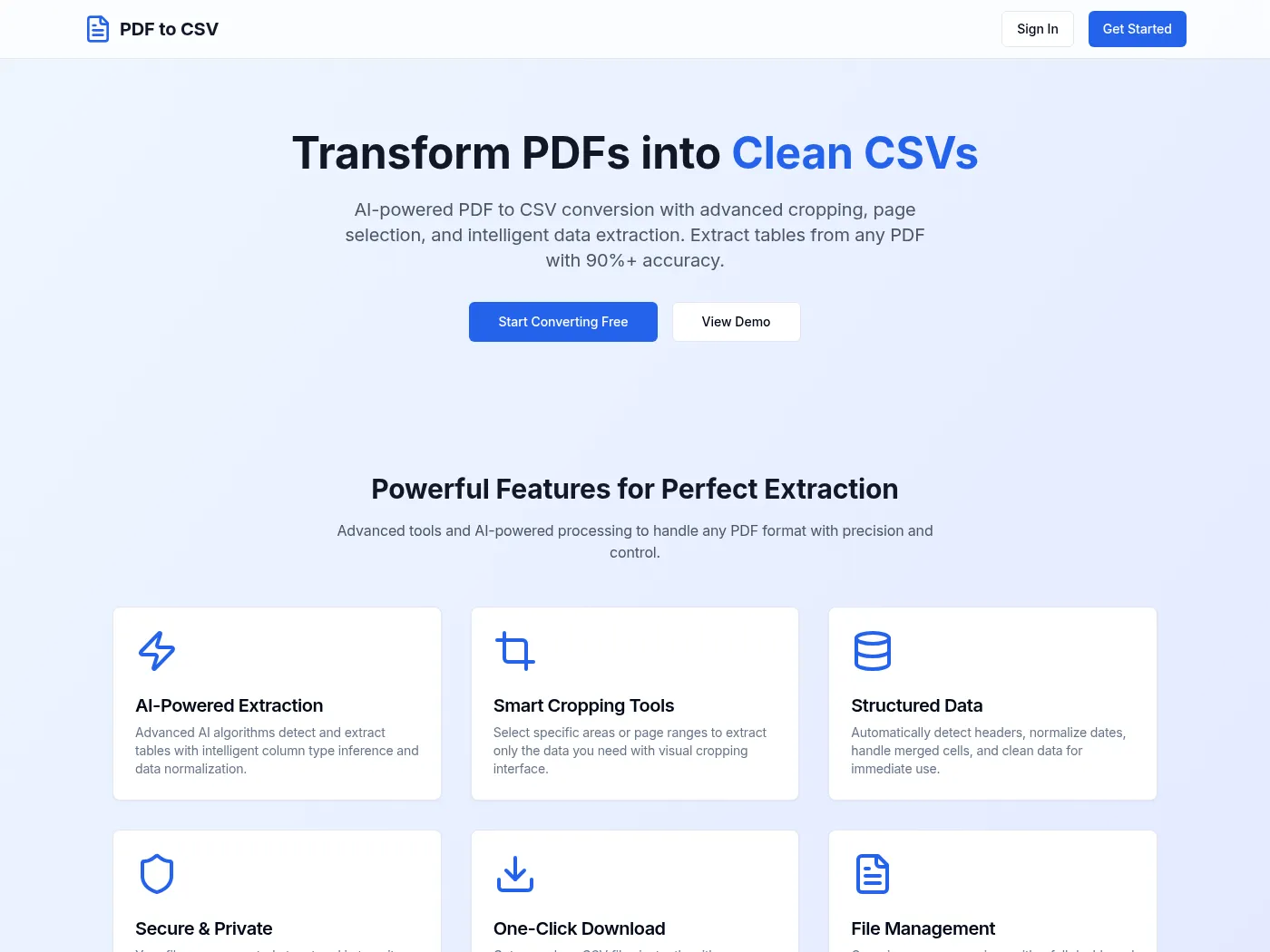PDF to CSV Converter with AI-Powered Data Extraction Dashboard