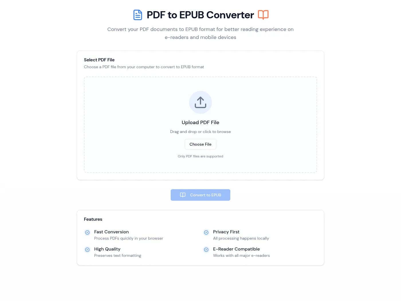 PDF to EPUB Web Converter