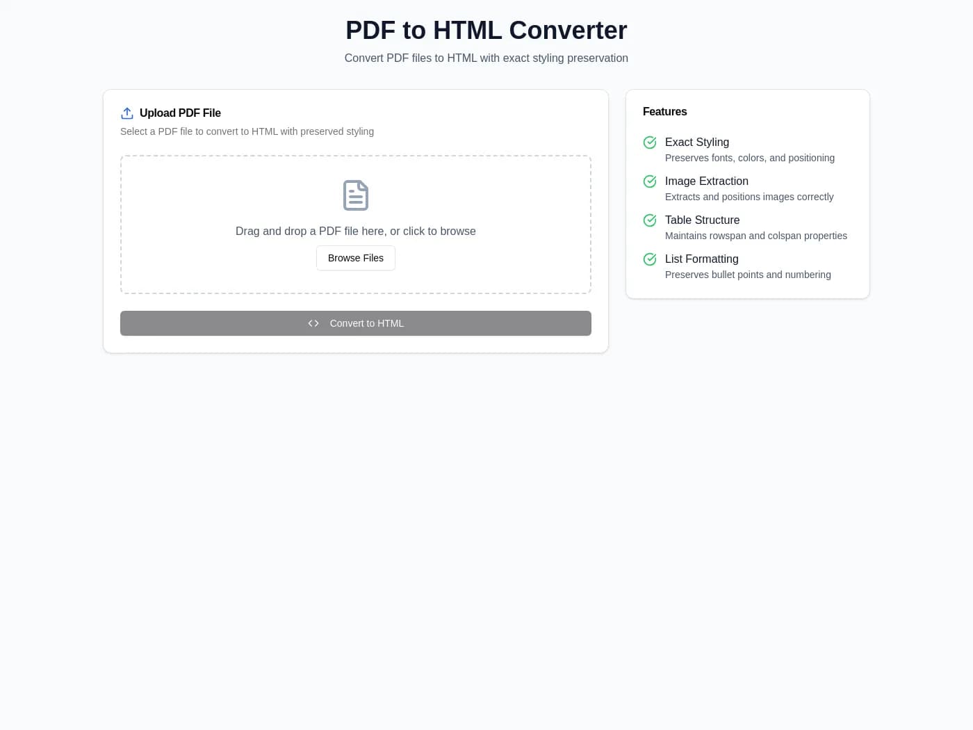 PDF to HTML Converter