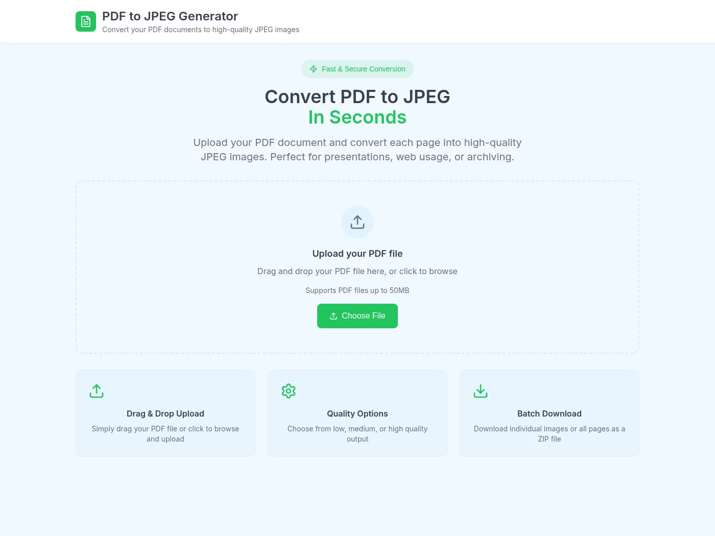 PDF to JPEG Generator
