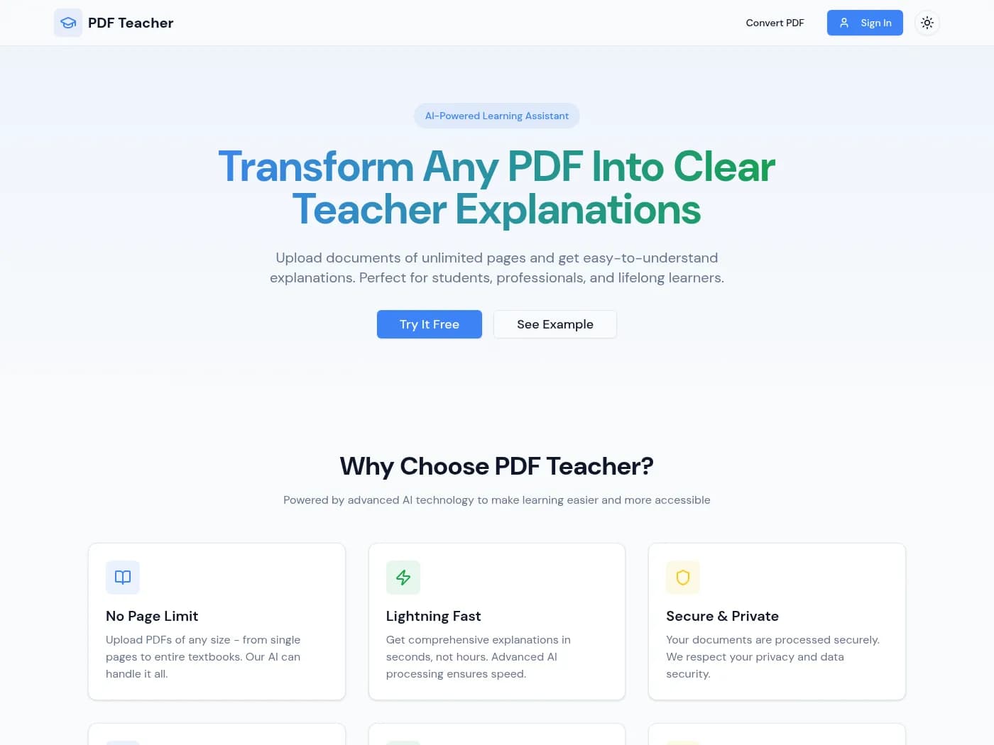 PDF to Teacher Explanation Converter