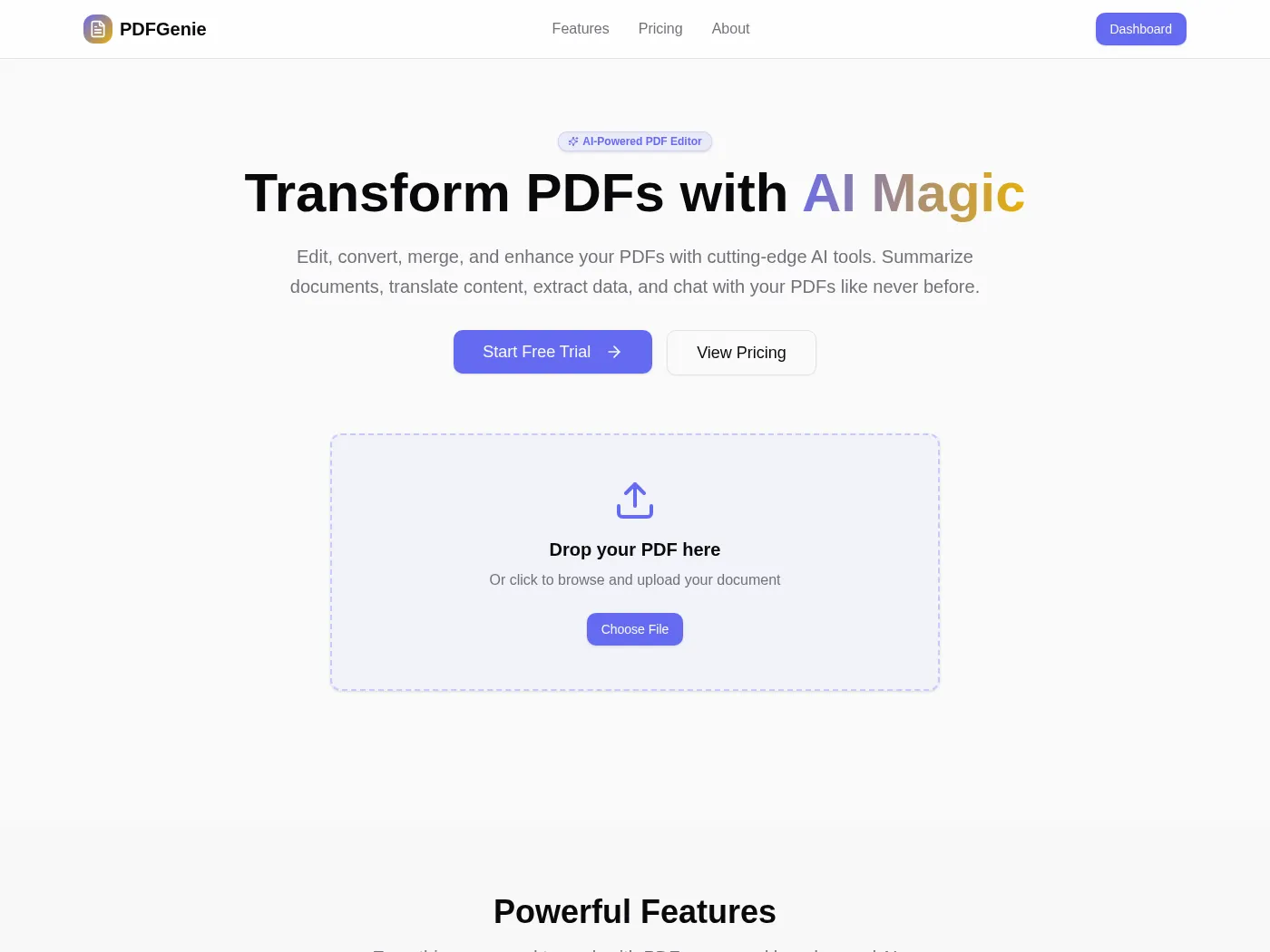 PDFGenie: AI-Powered PDF Editor & Automation Suite
