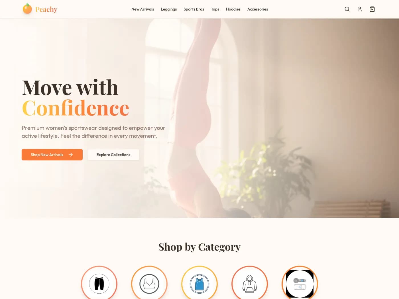 Peachy Women's Sportswear Store Website