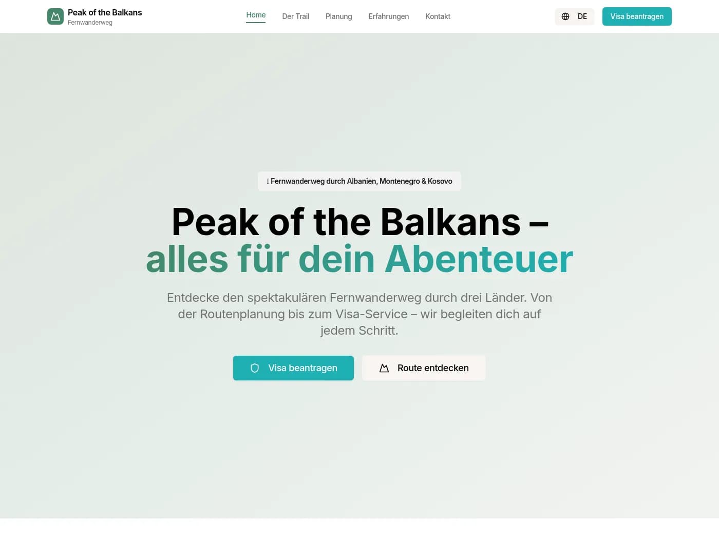 Peak of the Balkans – Zweisprachige Info- & Service-Website für Fernwanderer
