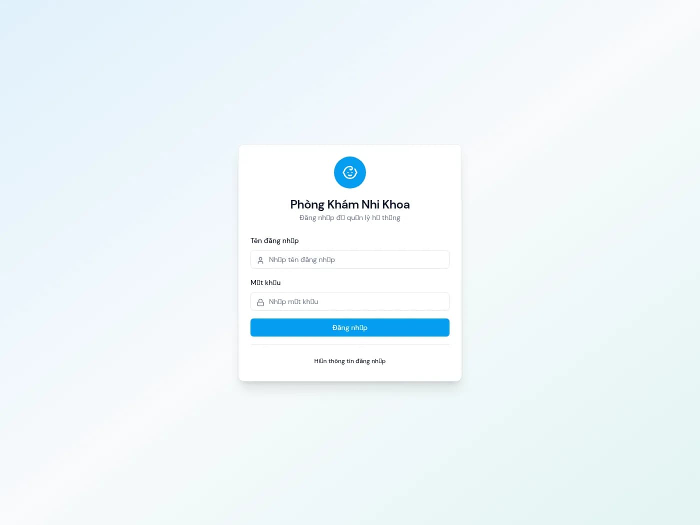Pediatric Clinic Management System with Pre-set Login