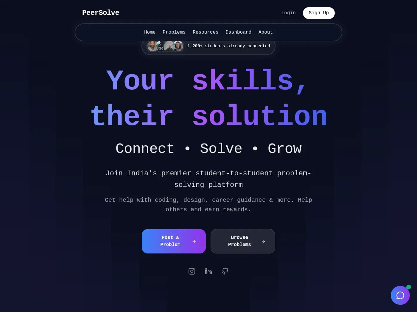 PeerSolve: Student-to-Student Problem Solving & Skill Sharing Platform