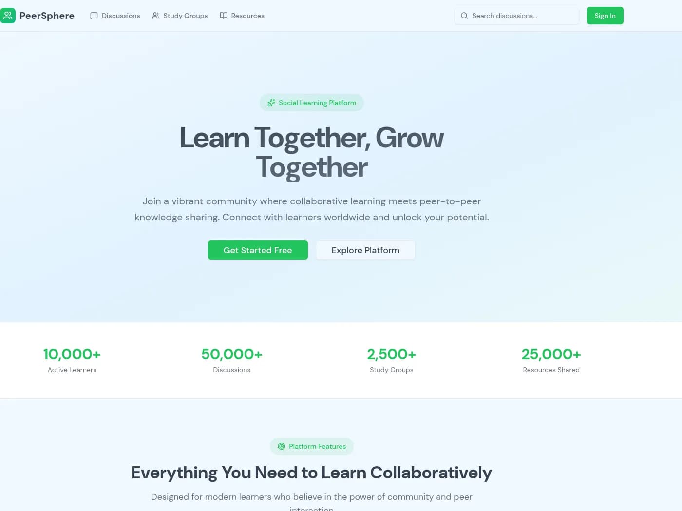 PeerSphere: Collaborative Social Learning Platform