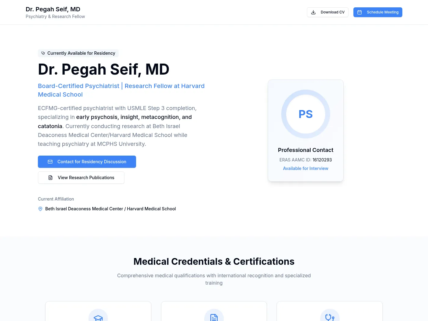 Pegah Seif, MD – Psychiatry Residency Portfolio & Outreach