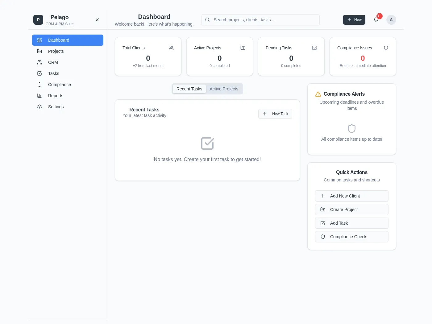 Pelago CRM & Project Management Suite