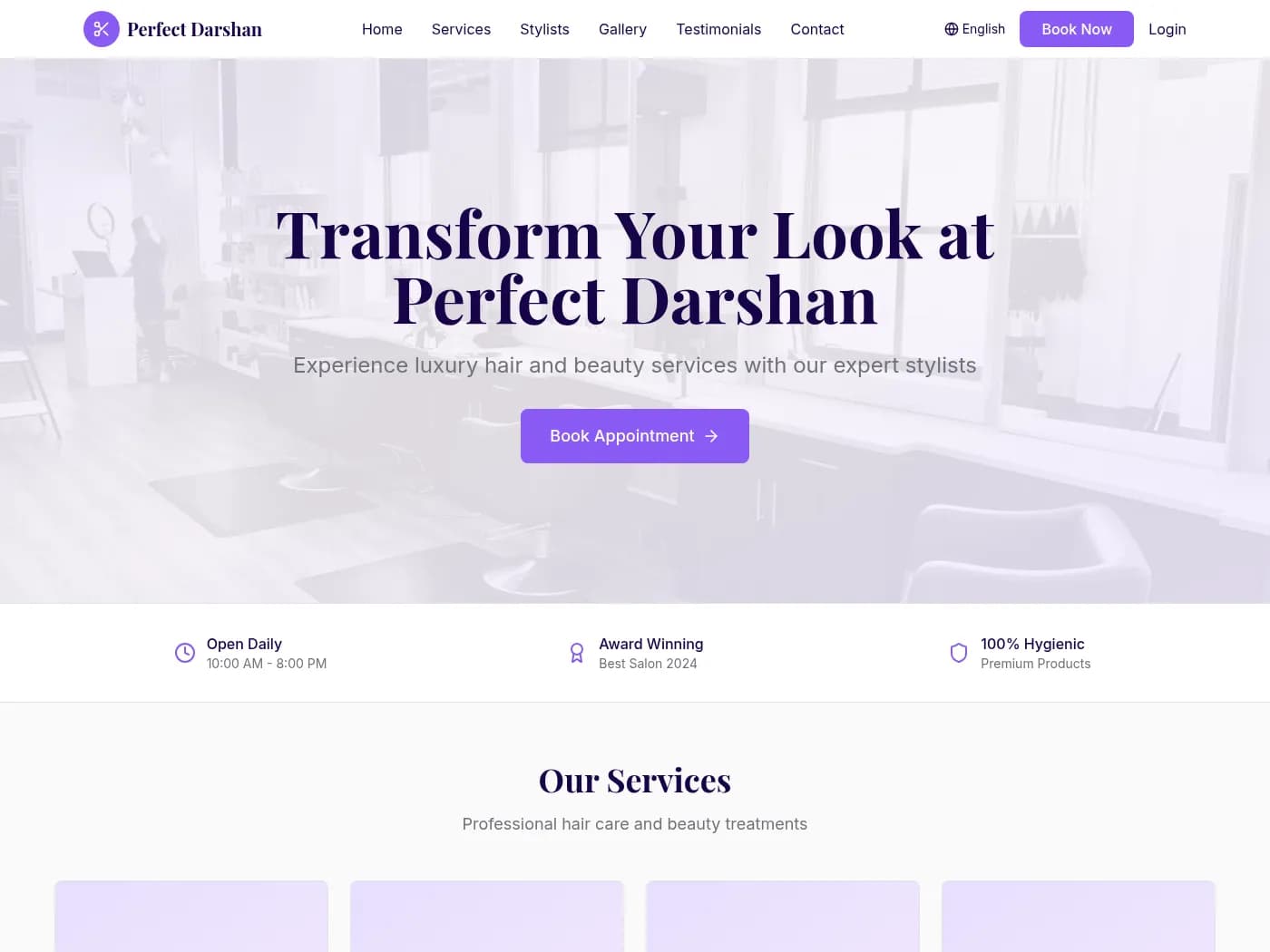 Perfect Darshan: SaaS Hair Salon Management & Booking Platform