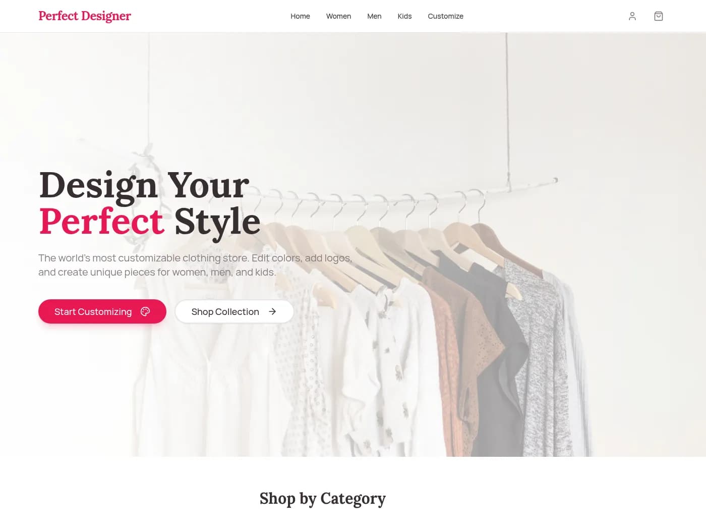 Perfect Designer: Customizable Online Clothing Store Platform