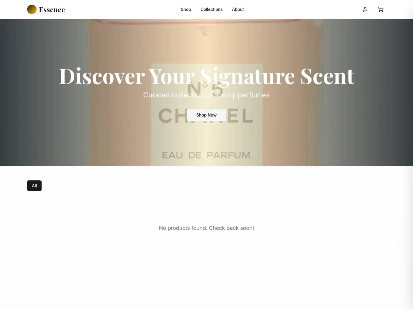 Perfume Store Ecommerce Platform with Admin Dashboard