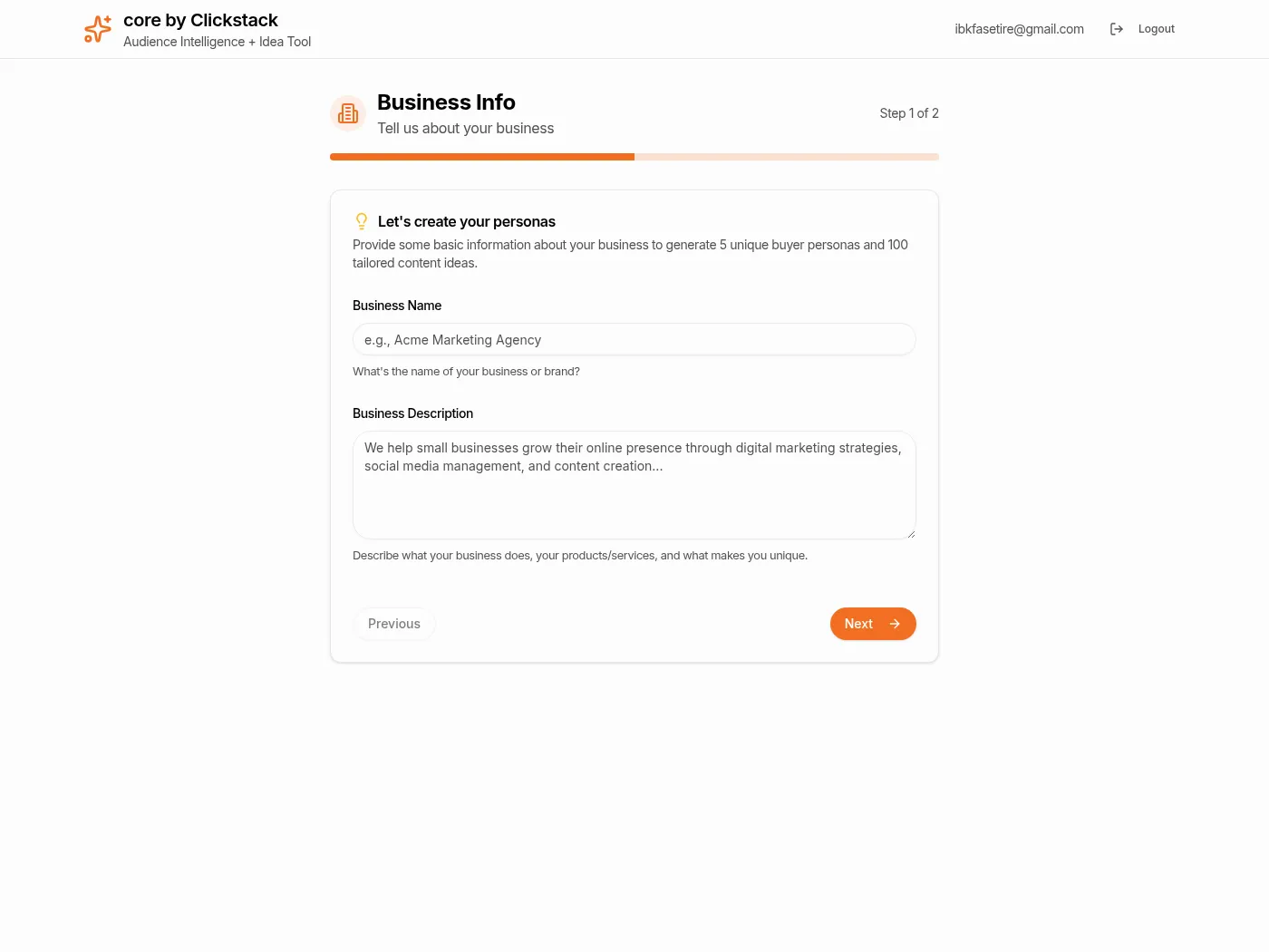 Persona & Content Generator for Businesses
