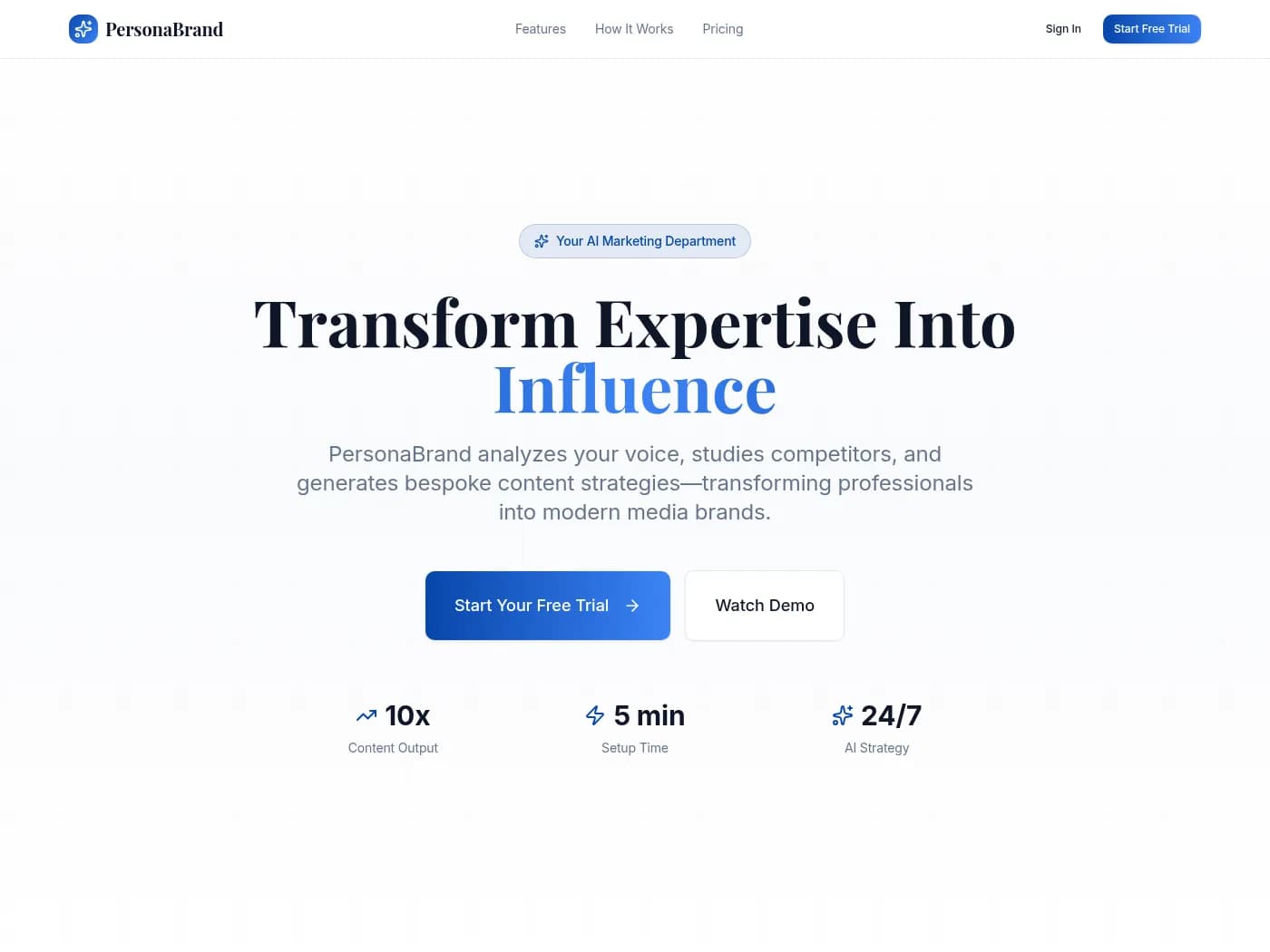 PersonaBrand: AI Content & Brand Strategy Platform