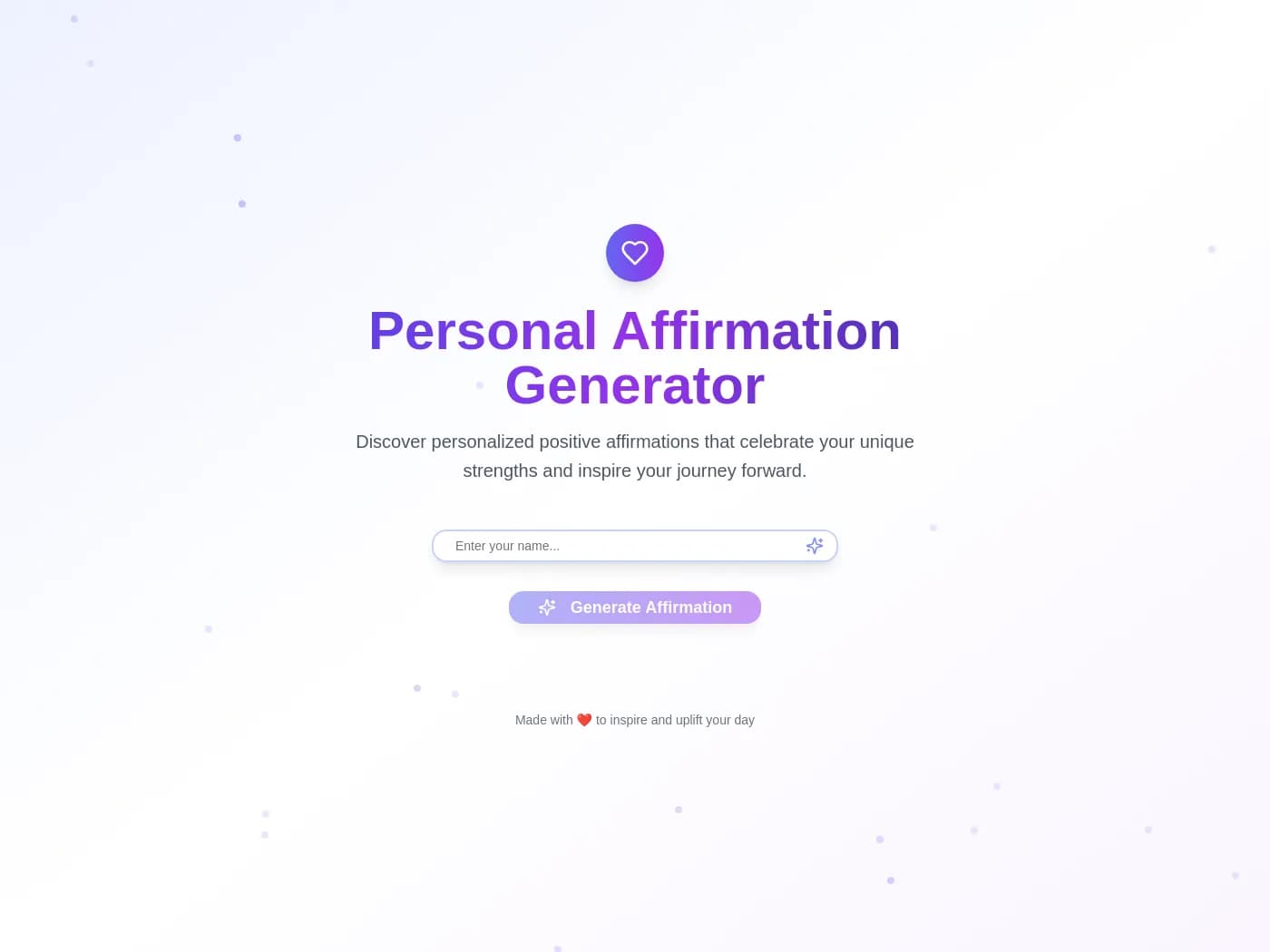 Personal Affirmation Generator