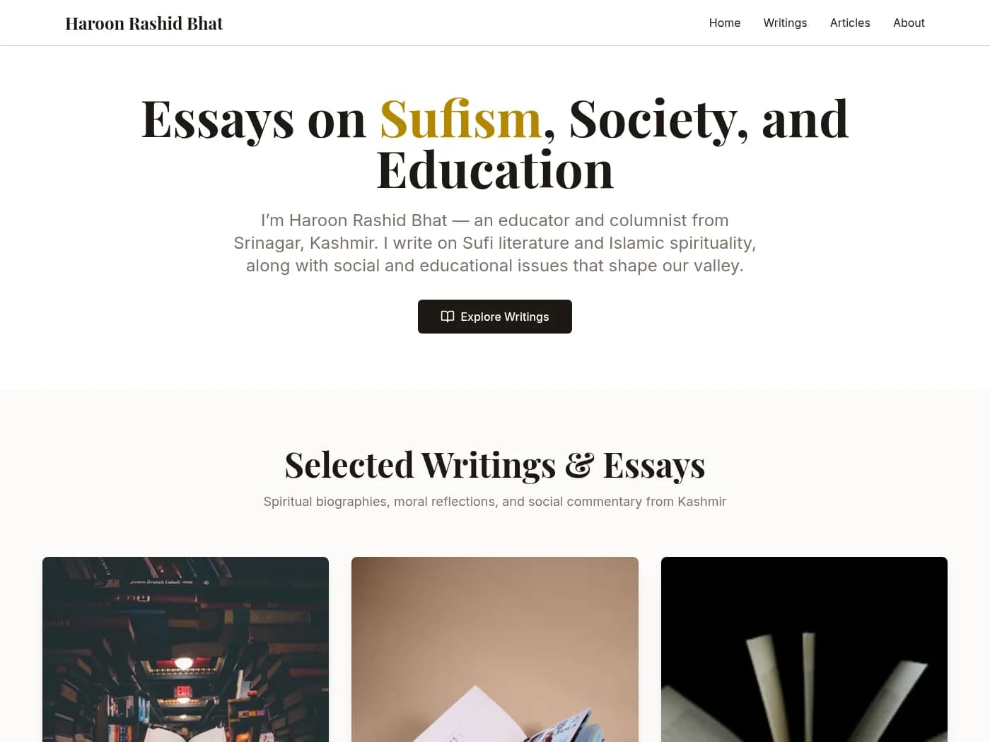Personal Author Portfolio Website