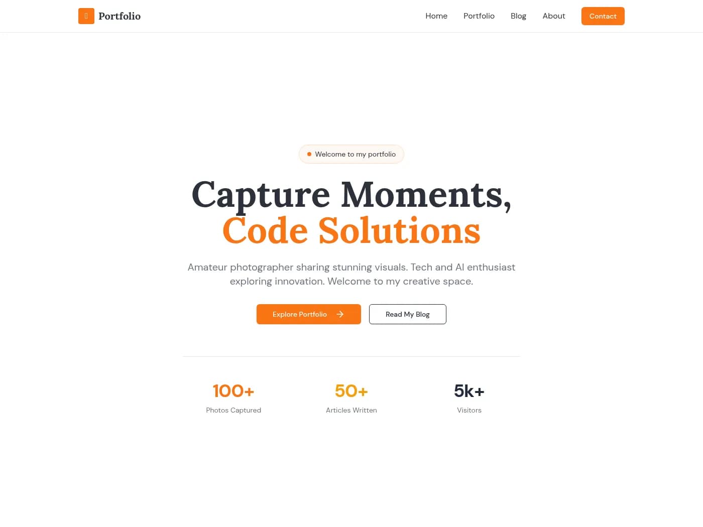 Personal Branding & Photography Portfolio Website