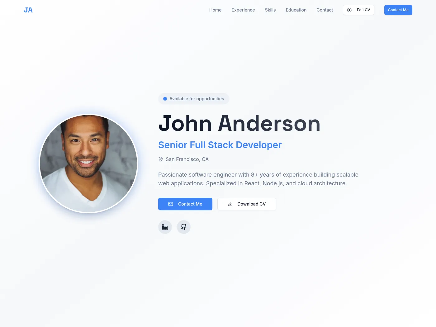 Personal CV Portfolio Website