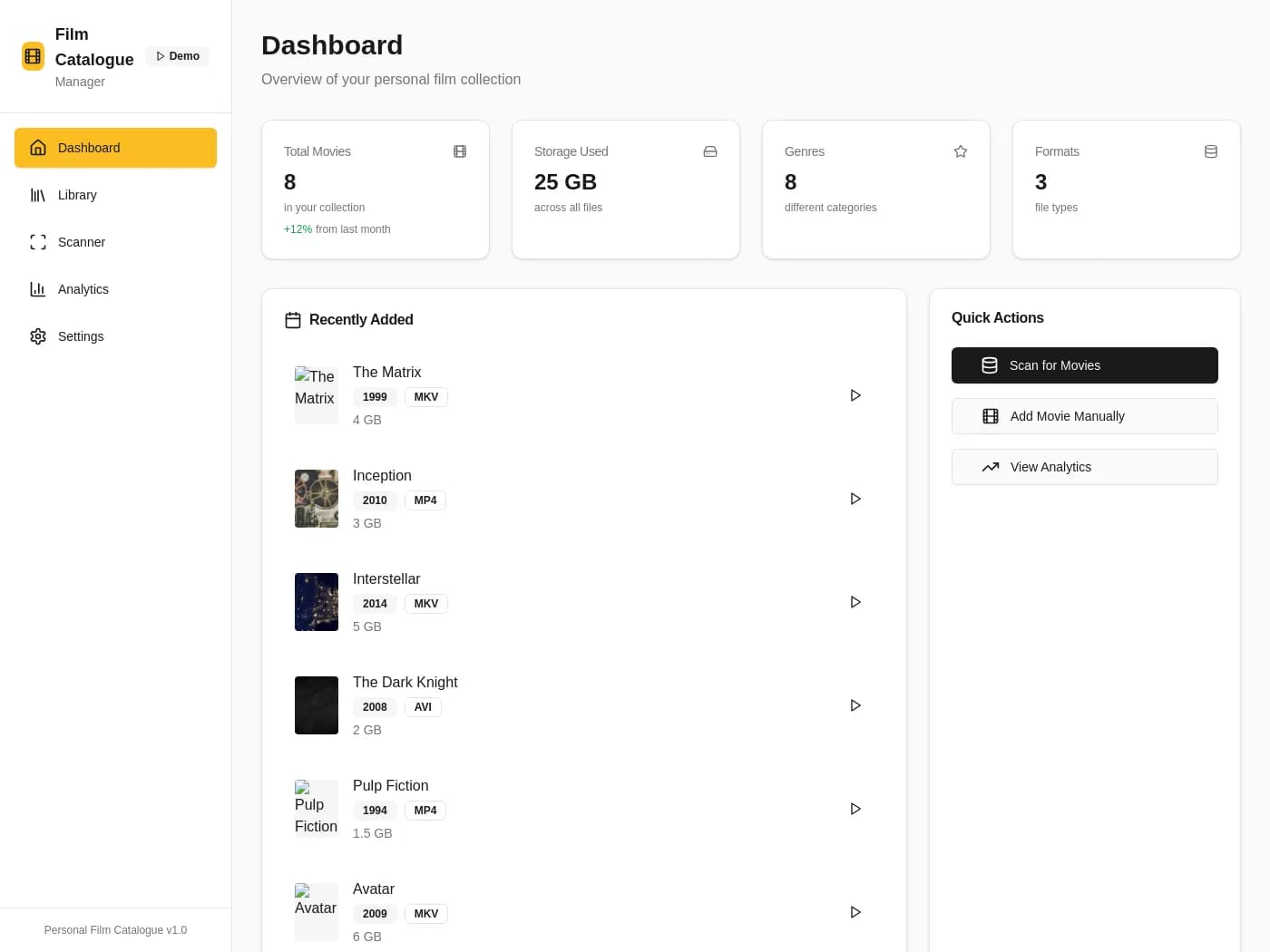 Personal Film Catalogue Manager