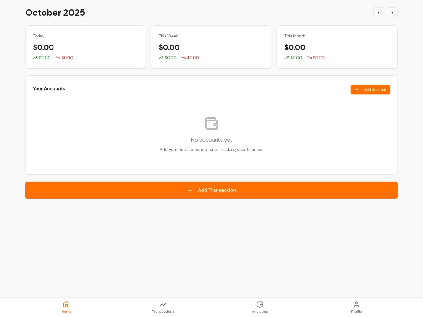 Personal Finance Dashboard with Modern UI