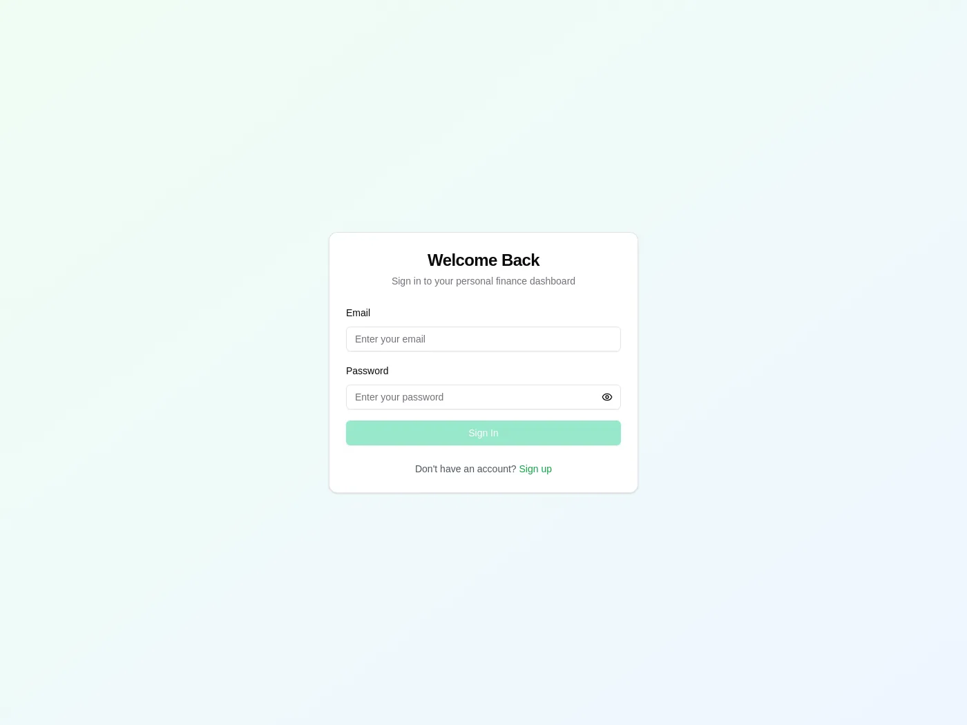 Personal Finance Management Dashboard