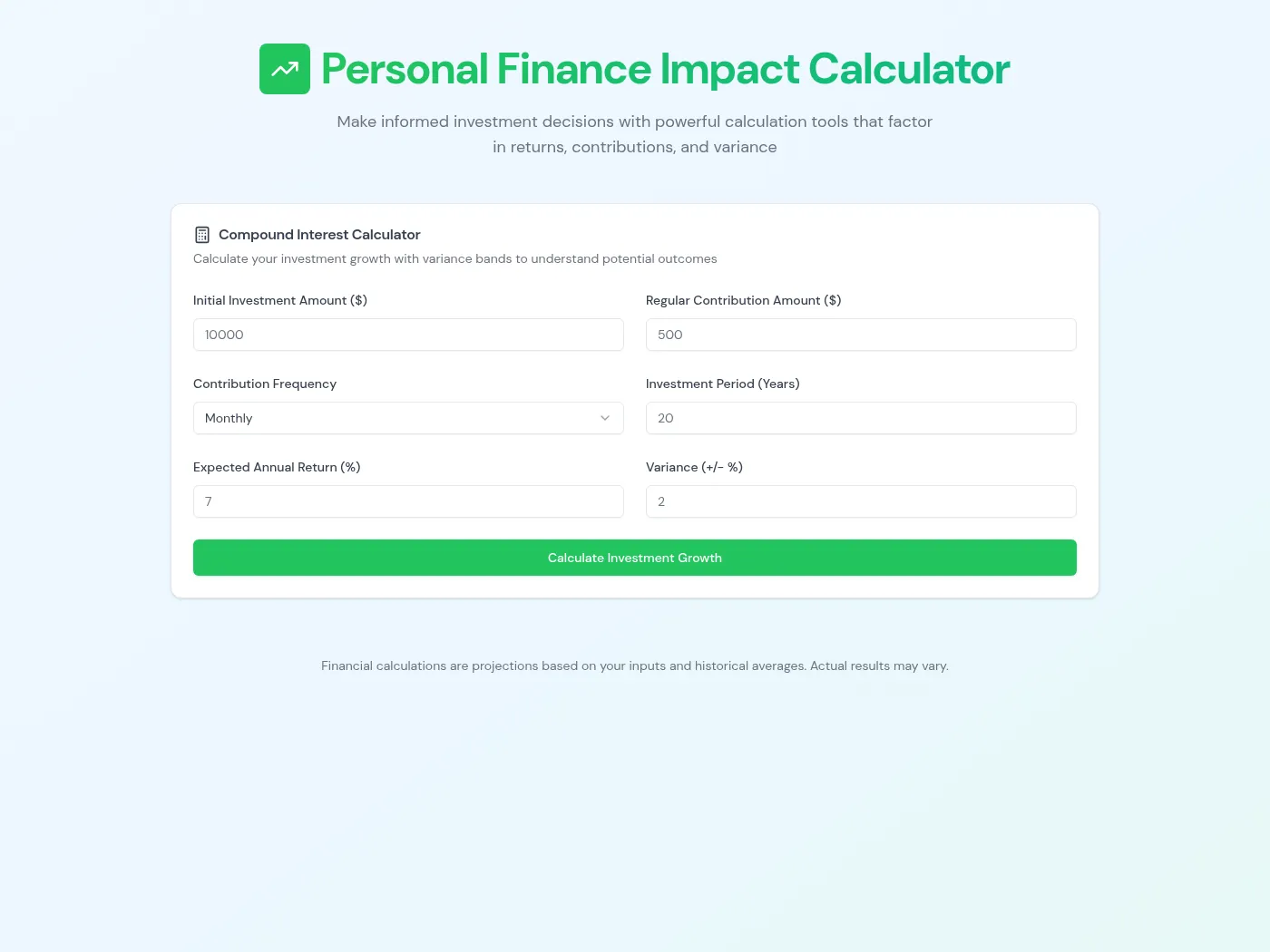 Personal Finance Impact Calculator