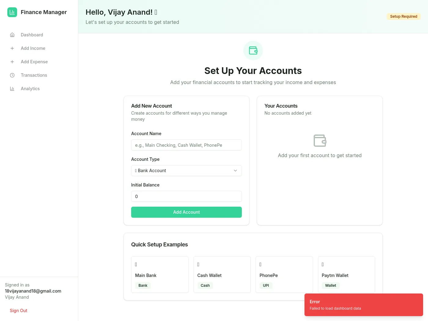 Personal Finance Manager App – Effortless Expense Tracking and Analytics