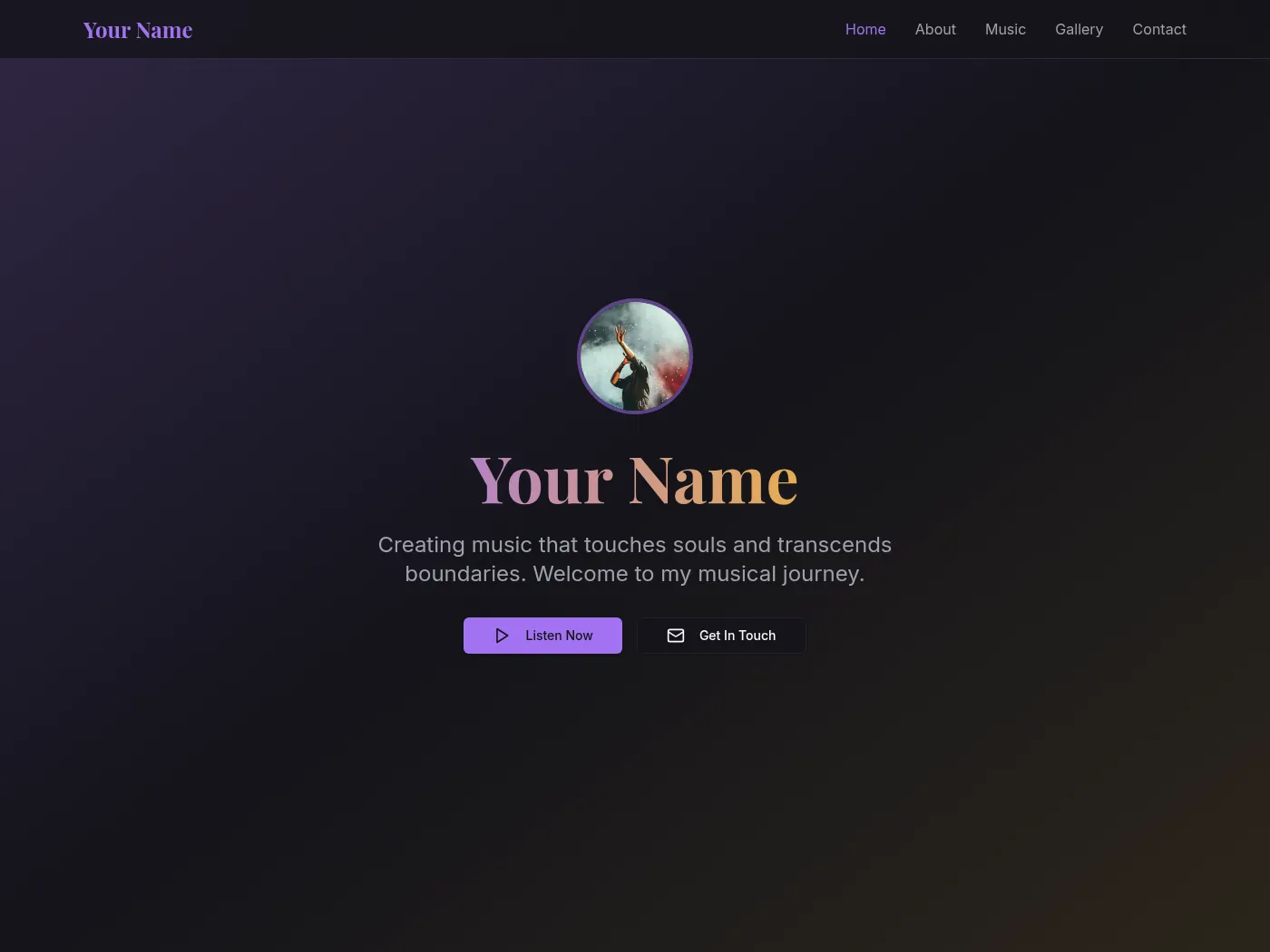 Personal Music Portfolio Website