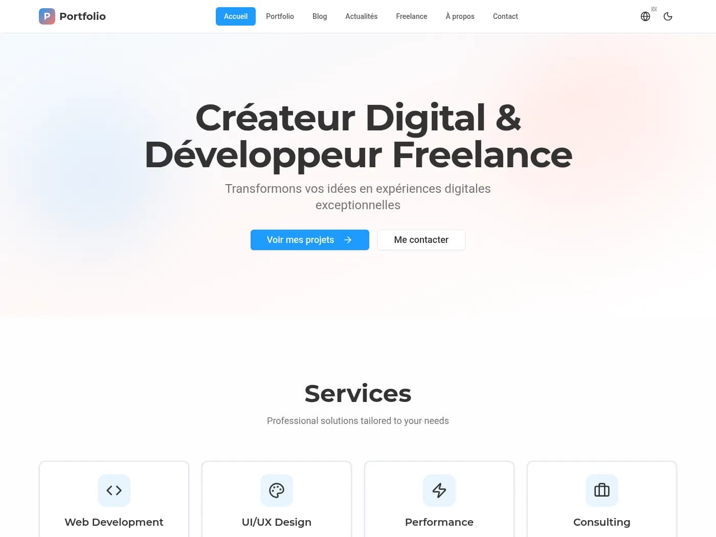 Next-Gen Personal Portfolio & Freelance Web Platform