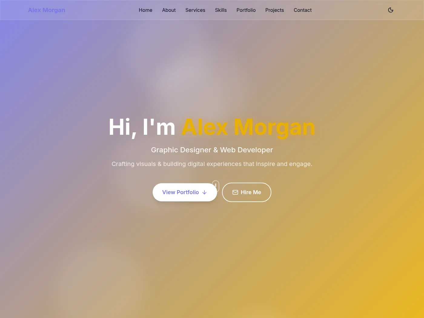 Personal Portfolio & Services Website for Graphic Designer & Web Developer