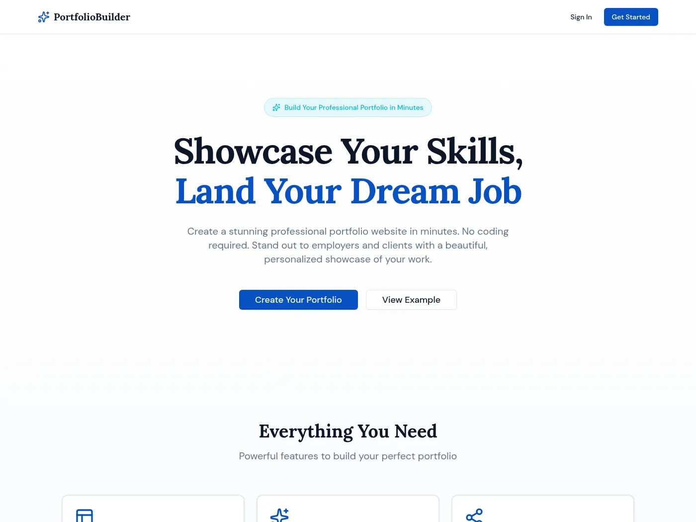 Personal Portfolio Website Builder